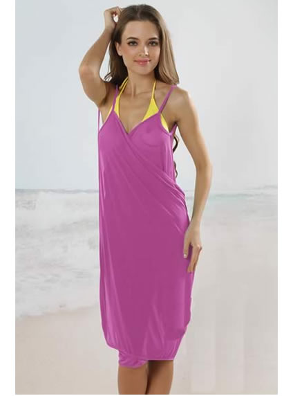 Trendy Lavender Open Back Beach Cover-Up Dress