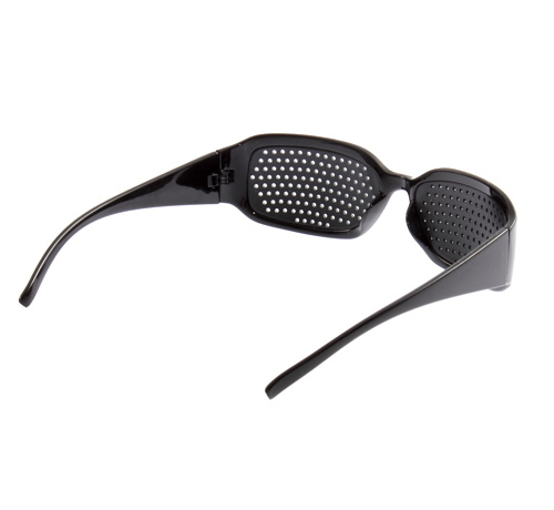 Black Pinhole Wrap Eye Glasses