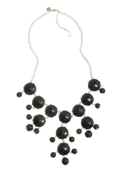 Bubble Bib Circle Statement Necklace in Black