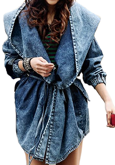 Trendy Denim Hooded Jacket