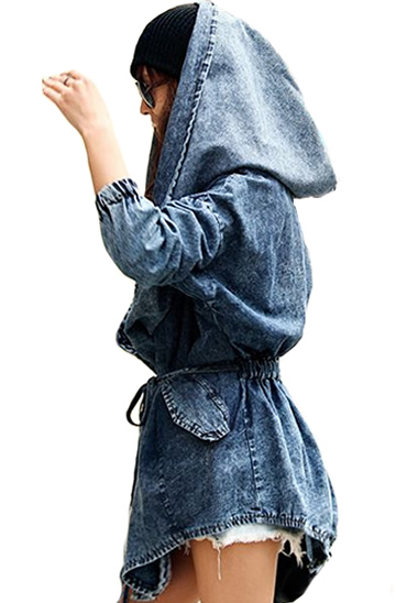 Trendy Denim Hooded Jacket