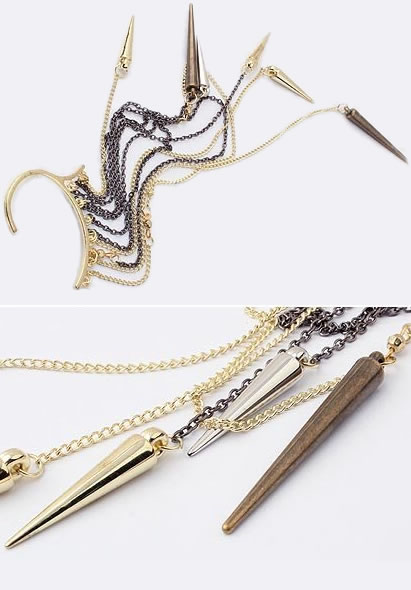 Trendy Long Mixed Tone Tassel Ear Cuff