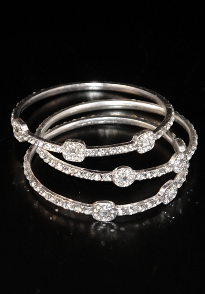 Trendy Rhinestone Bangle Set