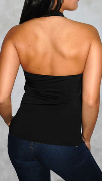 Bordeaux Halter Top with Crystal