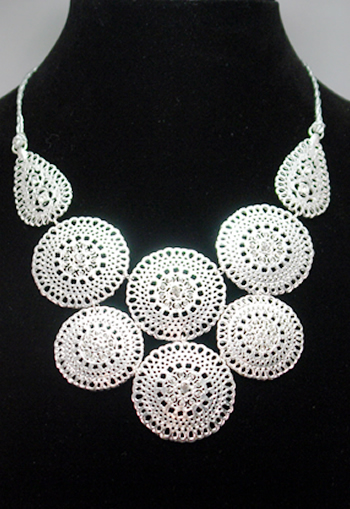 Trendy Statement Silver Bib Necklace