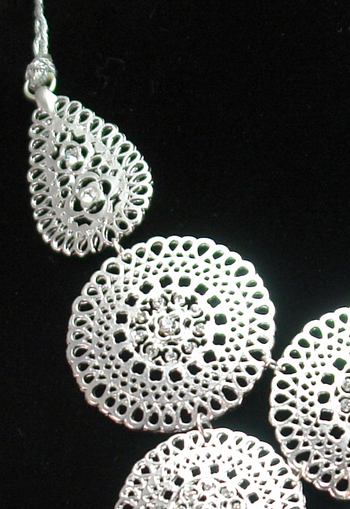 Trendy Statement Silver Bib Necklace