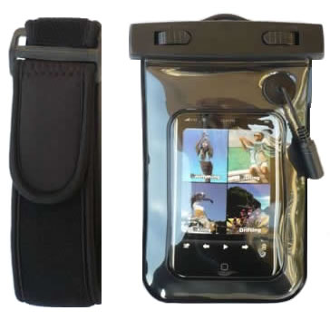 Underwater Waterproof Case for iPod or MP3 with waterproof headphones