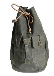 Black Drawstring Canvas Backpack