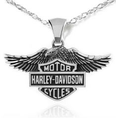 Harley Davidson Chain Necklace with Shield Pendant