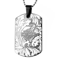 Harley Davidson Dog Tag Dogtag Pendant Necklace