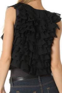Romeo and Juliet Couture Ruffle Vest In Black