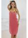 Trendy Coral Pink Open Back Beach Cover-Up Dress