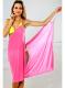 Trendy Hot Pink Open Back Beach Cover-Up Dress